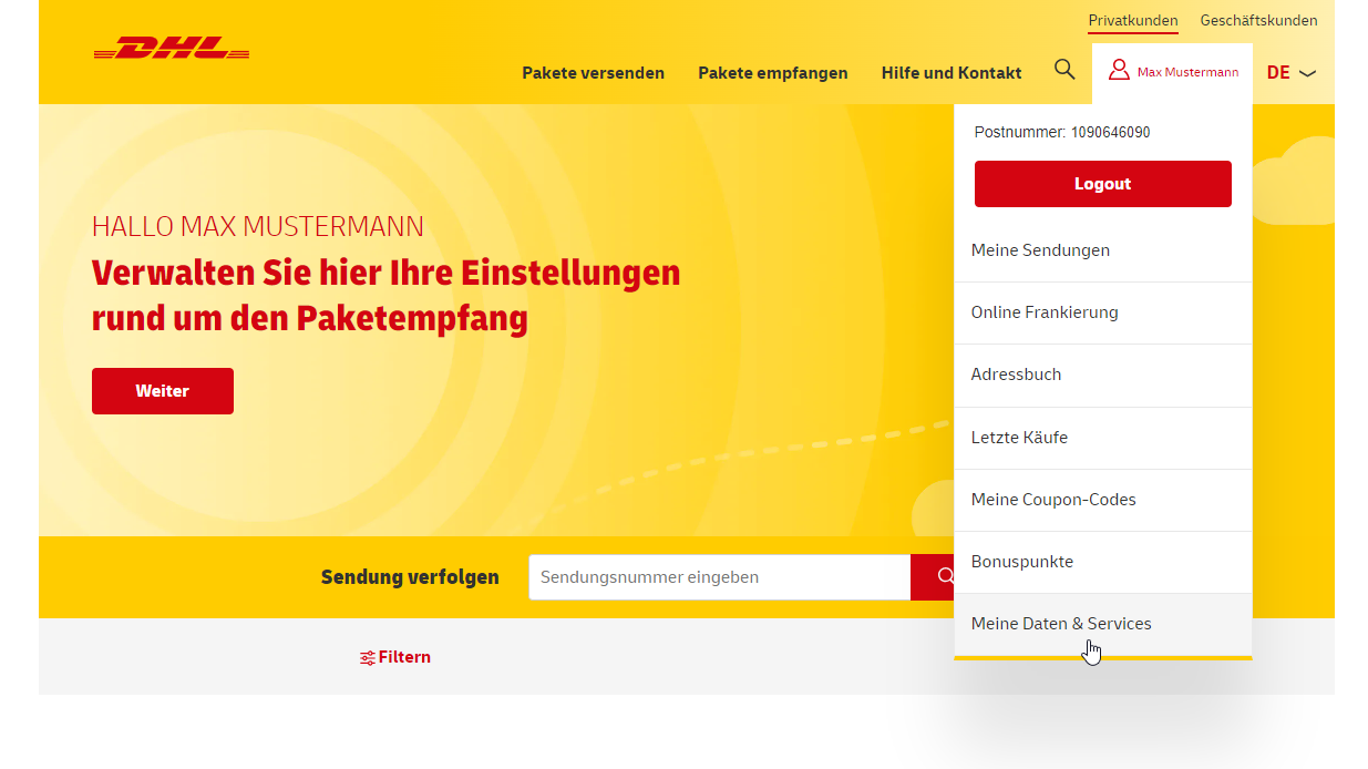 DHL Account löschen: Schritt für Schritt mit Bildern - CHIP