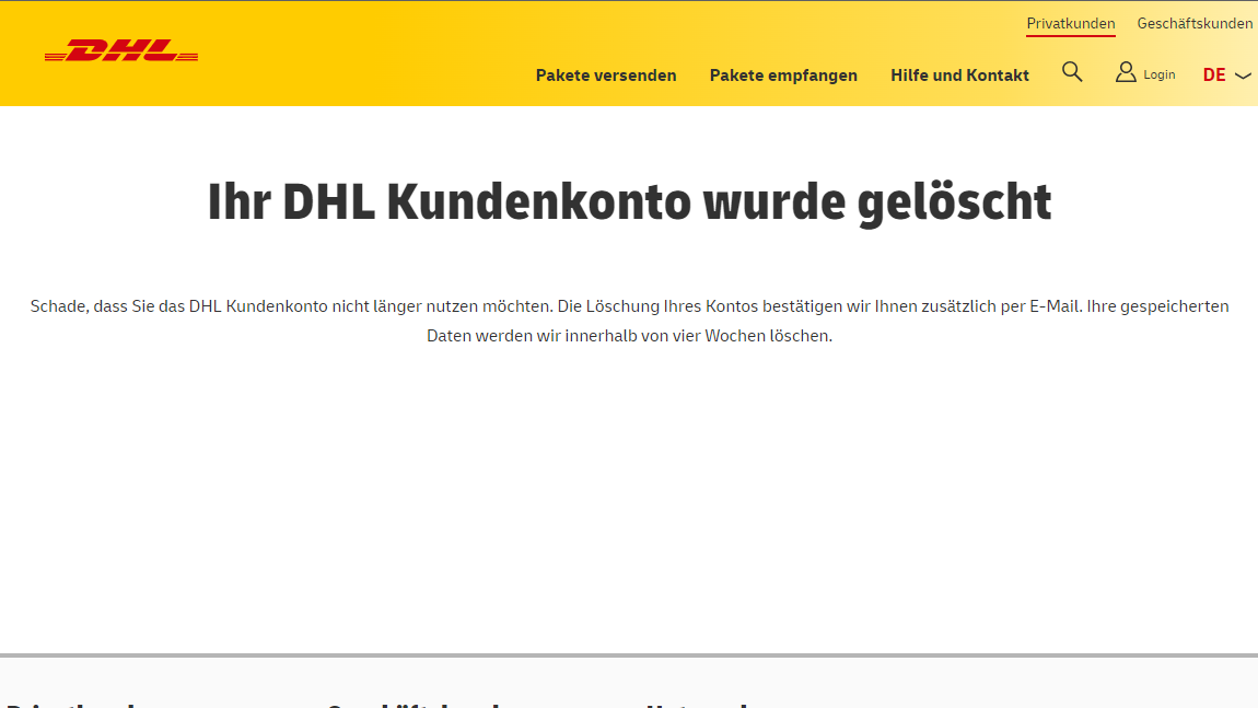 DHL Account löschen: Schritt für Schritt mit Bildern - CHIP