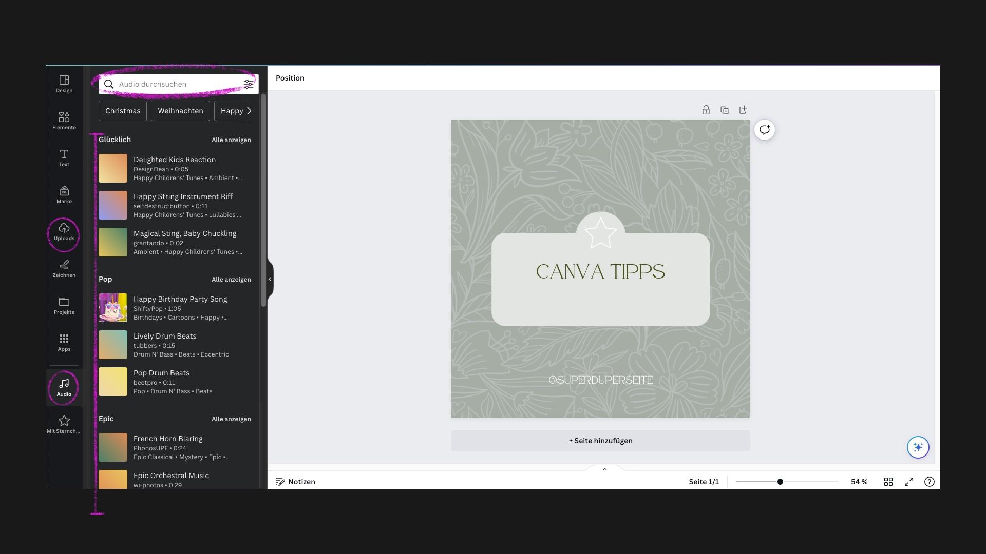 Canva: Musik hinzufügen - so gelingt's - CHIP
