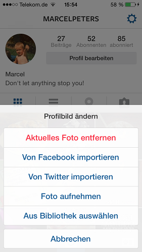 Instagram Profilbilde Mal